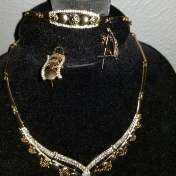 Jewelry | Nwot 4 Pc Luxury Gold Plated Jewelry Set | Poshmark